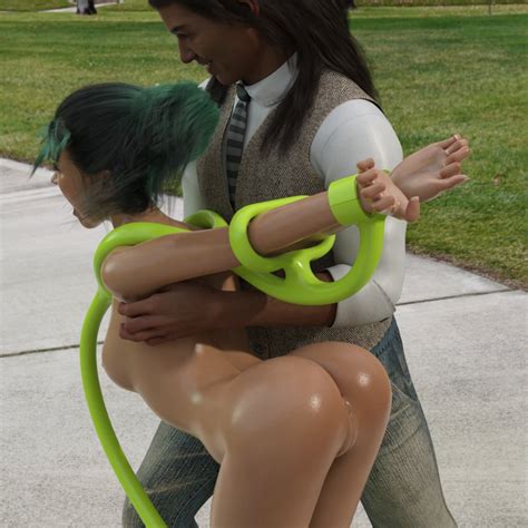 Rule 34 Bent Over Bondage Bondage Furniture Bound Clothed Male Nude Female Female Femsub Green