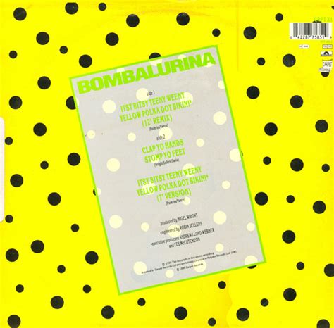 Bombalurina Itsy Bitsy Teeny Weeny Yellow Polka Dot Bikini Vinyl