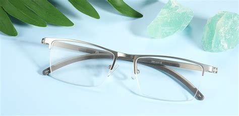 Shelton Rectangle Progressive Glasses Silver Mens Eyeglasses