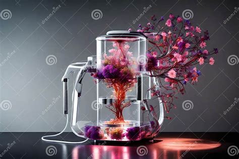 Cute Little Plants In Various Colors Inside Glass Flasks Over A Solid