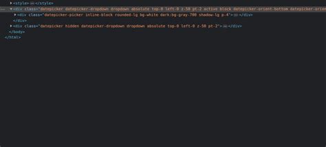 Incorrect Position If Tailwind Set Important True Issue Themesberg Flowbite Datepicker