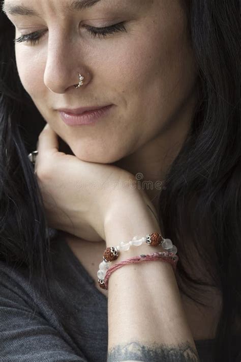 Beautiful Girl Wearing Bracelets Stock Image Image Of Bracelet Hold