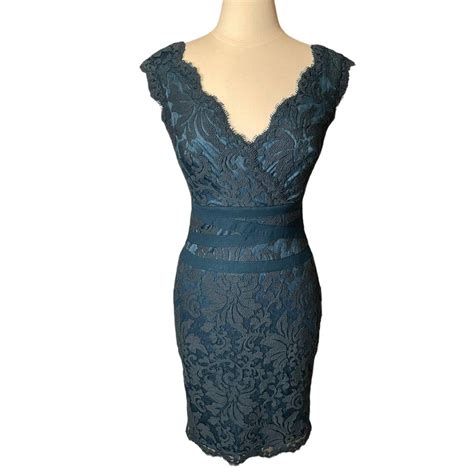 Other Tadashi Shoji Blue Lace Overlay Sheath Dress Grailed