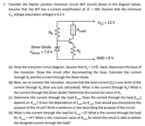 Solved Consider The Bipolar Junction Transistor Circuit Bjt Circuit Shown In The Diagram