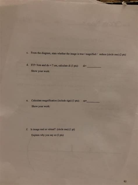 Solved On The Ray Tracing Template Draw Three Principal Chegg