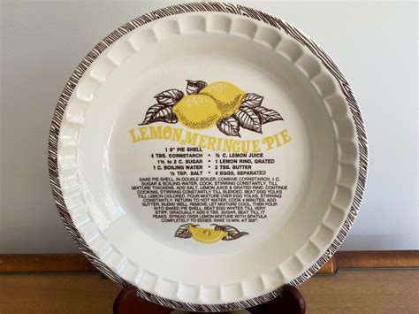 Vintage Lemon Meringue Pie Dish Made In Usa