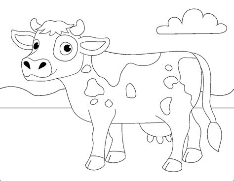 صفحة تلوين بقرة للأطفال