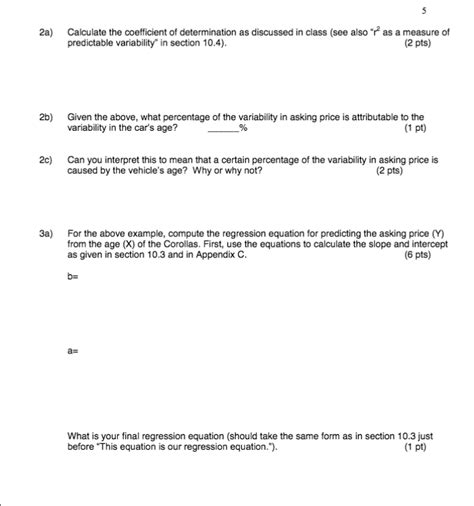 solved for the above example compute the regression