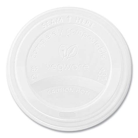 Vegware 89 Series Hot Cup Lids Fits 89 Series Hot Cups Plastic White 1000 Per Carton In The