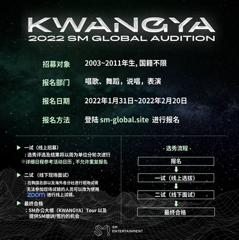 寻找kwangya新人才！sm娱乐2022全球选秀开启 1月31号开始线上报名进行shinee Main