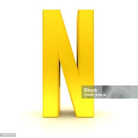 문자 N 대문자 골드 노란색 글꼴 3d 렌더링 기호 기호 문자 텍스트 그래픽 흰색 배경에 잘라 알파벳 N에 대한 스톡 사진 및 기타 이미지 Istock