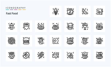 25 Fast Food Line Icon Pack 18661048 Vector Art At Vecteezy