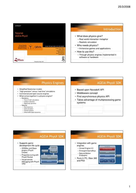 Introduction Physics Engines Ageia Physx Sdk Ageia Docslib