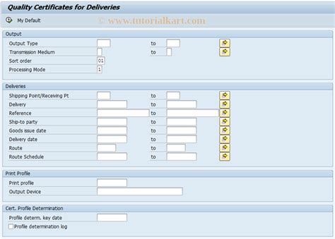 QC20 SAP Tcode Certificates For Deliveries
