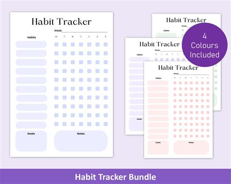 Minimalist Habit Tracker Printable Habit Tracker Habit Etsy