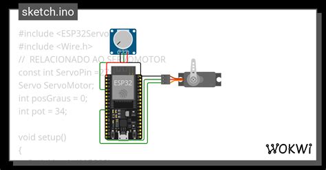 Controlar A Posição De Um Servo Motor Com Um Potenciômetro Wokwi Esp32 Stm32 Arduino Simulator