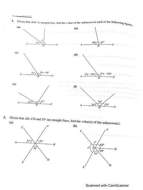 Chap 10 Basic Geometry Work Sheet Pdf