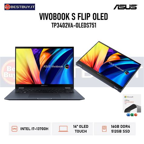 Jual ASUS Vivobook S 14 Flip OLED TP3402VA OLEDS I7 13700H 16GB 512GB 14 WIN11 OHS Shopee