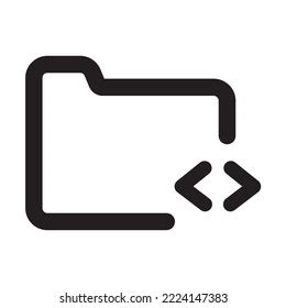 Coding Folder Outline Icon Style Stock Vector Royalty Free 2224147383