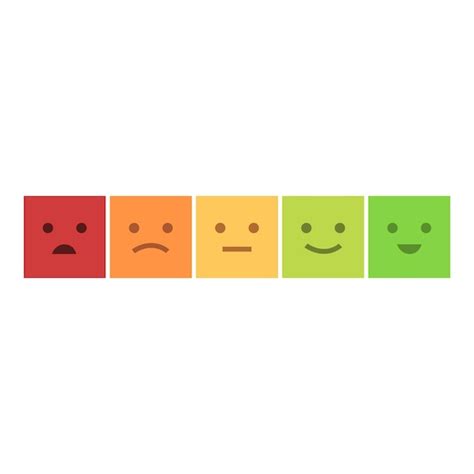 Desenho animado do ícone da escala de feedback emoji vetor satisfação