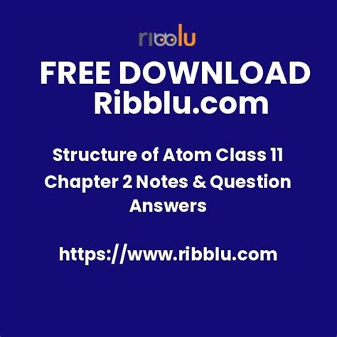 Structure Of Atom Class 11 Chapter 2 Notes Question Answers 11th Chemistry Chemistry Notes
