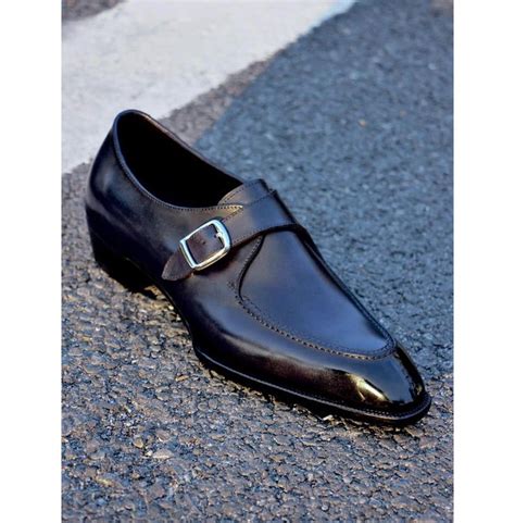 Handmade Men Black Leather Monk Strap Shoes Men Formal Rebelsmarket