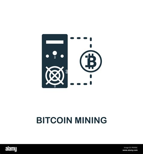 Bitcoin Mining Icon Monochrome Style Design From Crypto Currency Collection Ui Pixel Perfect