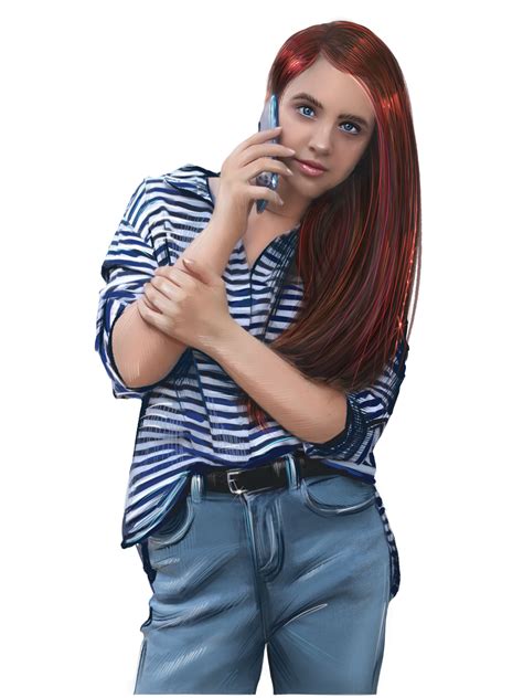 Girl Talking On Smartphone Illustration 15270693 Png
