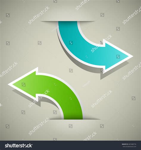 Two Curved Circle Arrow Ribbon 2 Stock Vector Royalty Free 687488776