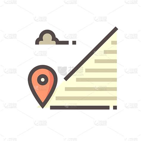 陆地和gps引脚矢量图标设计。48x48像素完美和可编辑的线条描边。素材 花瓣网