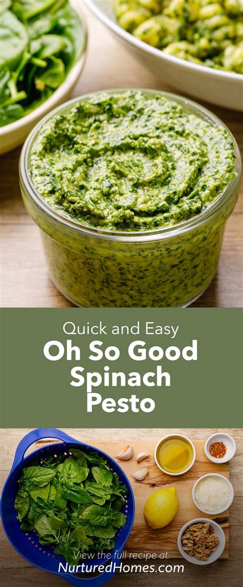 Spinach Pesto For Pasta And Toast Quick And Easy Recipe Nurtured Homes