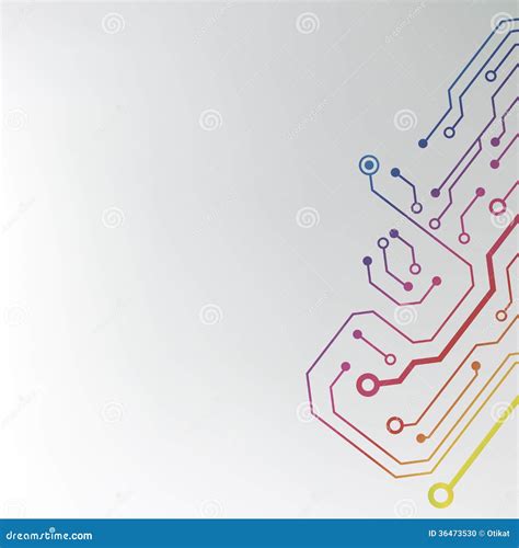 Abstract Colorful Circuit Board Background Circuit Lined Pattern Illustration Stock