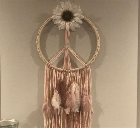 Peace Sign Dream Catcher Etsy Dream Catcher Decor Dream Catcher