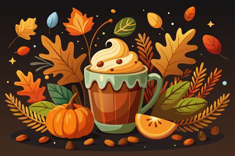 Watercolor Pumpkin Spice Latte Clipart Graphic By Naznin Sultana Jui