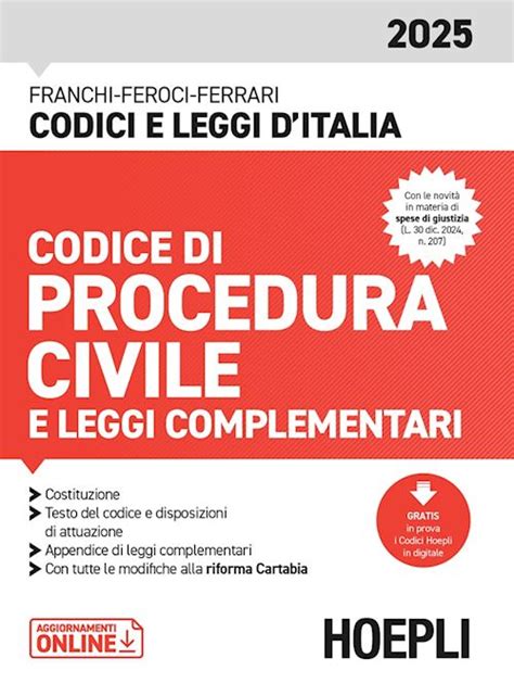 Kit Completo Codice Civile E Codice Di Procedura Civile 2025 Aavv Hoepli Editore