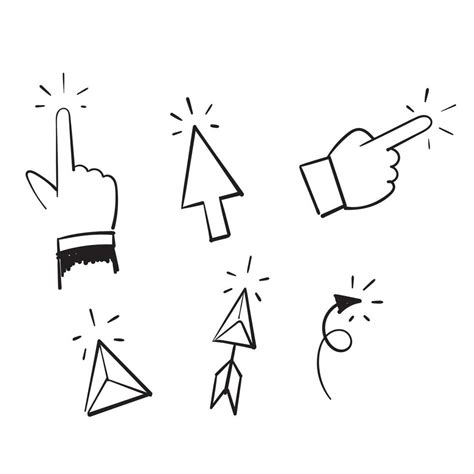 Hand Drawn Doodle Cursor Icon Illustration Vector Vector Art At Vecteezy
