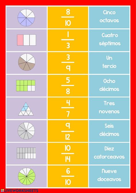Ejercicio De Fracciones Unir Con Flechas Ejercicios De Fracciones Actividades De Fracciones