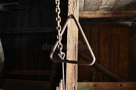Antique Triangle In Barn At Shasta State Historic Park Near Redding