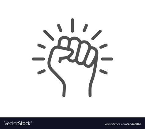 Empower Line Icon Empowerment Strength Sign Vector Image
