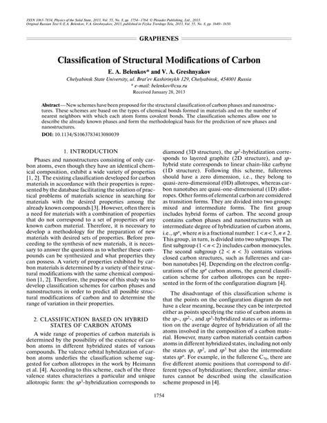 Pdf Classification Of Structural Modifications Of Carbon