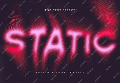 premium psd warped tv static text effect mockup