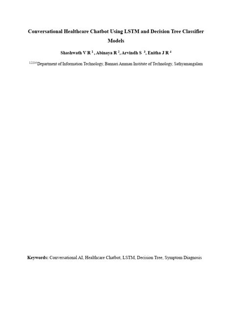 stellars conversational healthcare chatbot using lstm and decision tree