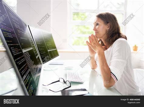 Programmer Woman Image And Photo Free Trial Bigstock