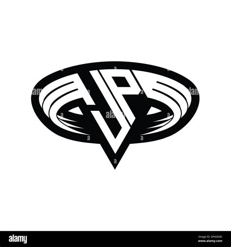 JP Logo Monogram Letter With Triangle Shape Slice Isolated Outline