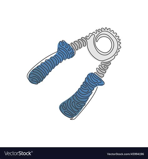 Single One Line Drawing Spring Expander For Hand Vector Image