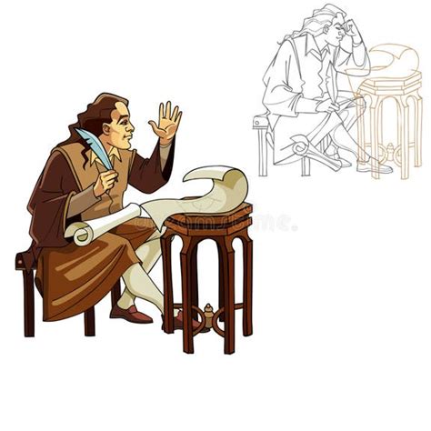Man Writing Scroll Stock Illustrations 164 Man Writing Scroll Stock
