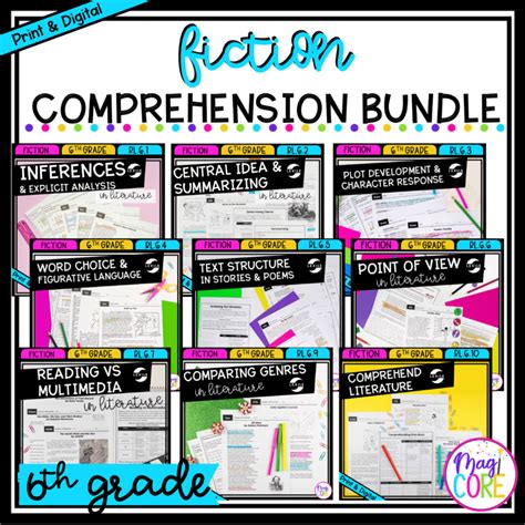 6th Grade Fiction Reading Comprehension Bundle Reading Passage Based Units Magicore