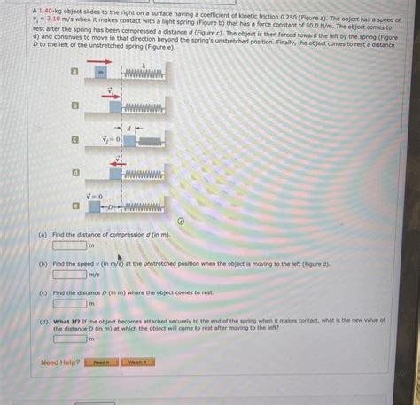 Solved A Kg Object Slides To The Right On A Surface Chegg