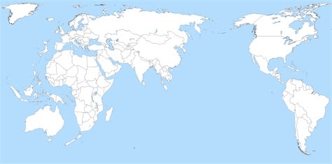 Printable World Map Pacific Centered Printable Maps P