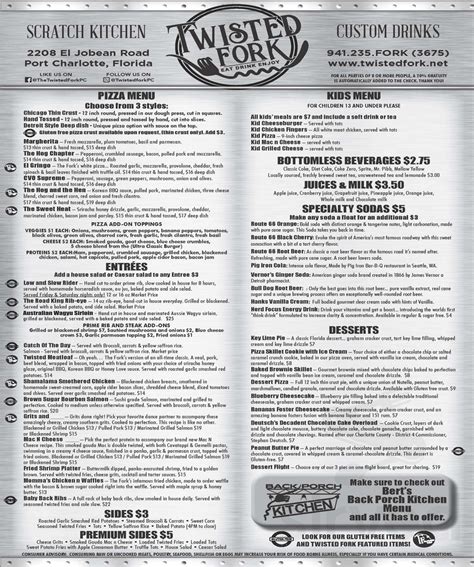 The Twisted Fork Menus In Port Charlotte Florida United States